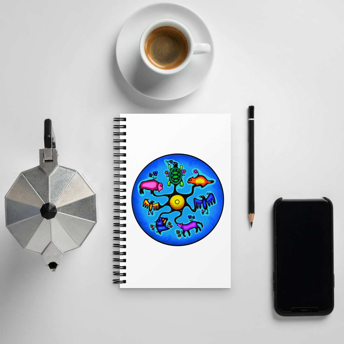 Seven Sacred Teachings Spiral notebook by Ruby Bruce – Art for Communities
